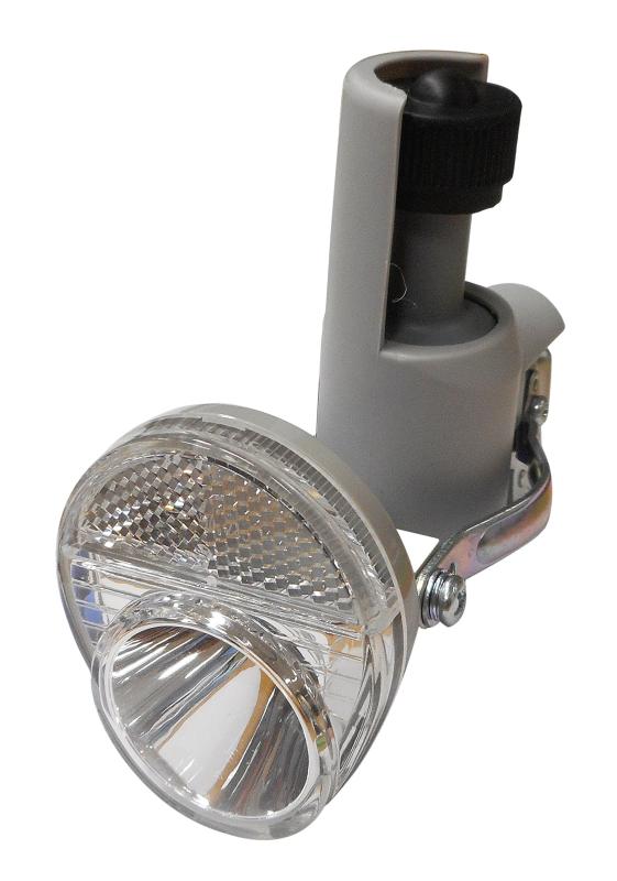 自転車 ライト 前照灯 明るいLEDダイナモライト グレー 45720重量:約250g周囲の明るさ:約900cd中心の明るさ:約2200cd定格:4.4V-1.2W光源:ワイドパワーLED×1仕様:JIS規格適合リフレクター付