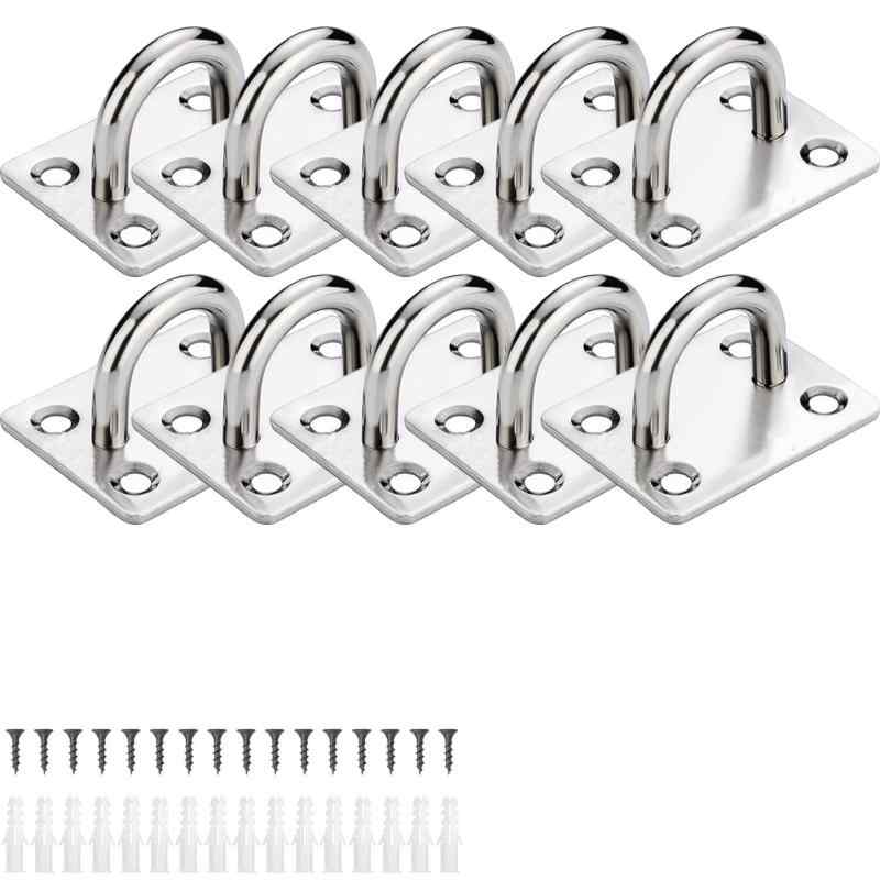 PPIOOY アイプレート ステンレス 10個セット 天井 フック 46.5x38mm 固定金具 サンシェード ベランダ 留め具 耐腐食性 高強度 防犯カメラ 取付金具 日除け パッドアイ高品質なステンレス製のアイプレート10個セットです。...