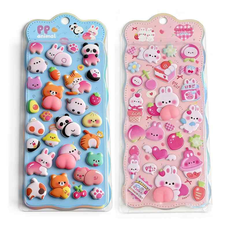 3dシール 立体シール ぷくぷくぷっくり かわいい 2枚セット 立体 おしゃれ デコシール ごほうび 子供 貼り付け可能 贈り物 手帳 携帯 DIY用 手帳用【デザイン】高品質なエポキシ樹脂を採用し、透明なしずく風の効果を実現。独特の透明度...