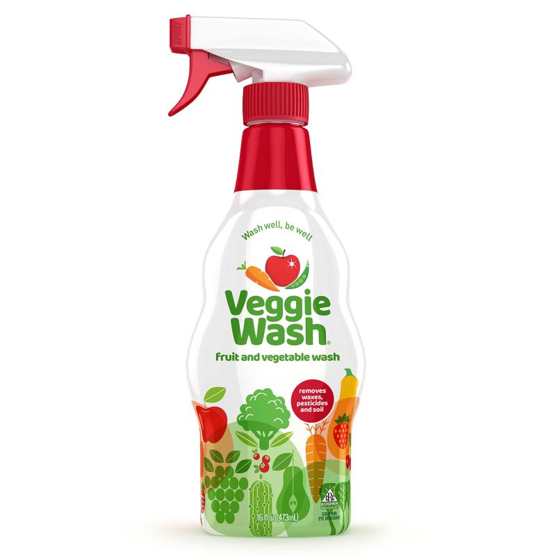 Veggie Wash - 天然の果物や野菜の洗浄スプレー ボトル - 16ポンドワックス、土壌、農薬、取扱い残留物を一般的にもオーガニックの果物や野菜にも安全に取り除きます。スタンダード、オーガニックの果物や野菜に最適。ワックスと化学薬品...