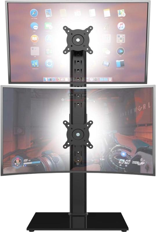 シングルLCDコンピュータモニター、独立型スタンドスタンド、13 "〜32"画面用、回転式、高さ調節可能、回転互換性-縦型デュアルモニターマウントには、サイズ13インチから30インチ、重量44ポンド（それぞれ）の2つの画...