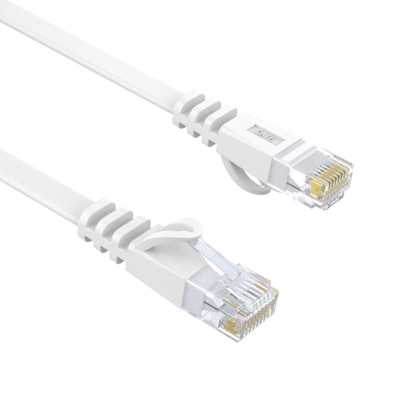 LANケーブル 10M カテゴリー6 ホワイト RJ45 CAT6 イーサネットケーブル ネットワーク フラット やわらか lan cable 爪折れ防止 モデム ルーター PS3 PS4 Xbox等に対応[ギガビット環境に最適なカテゴリー...