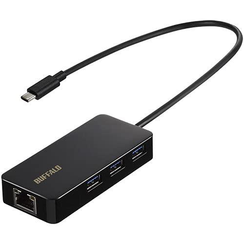 BUFFALO Giga対応 Type-C LANアダプター ハブ付 ドッキングステーション ブラック LUD-U3-CGHBKGiga対応 Type-C LANアダプター ハブ付 ドッキングステーション ブラック