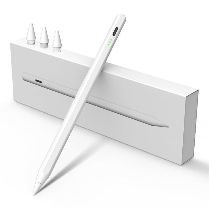 iPad ペン【13分超急速充電 バッテリー残量表示】MEKO iPad ペンシル タッチペン 傾き検知 磁気吸着 パームリジェクション機能 スタイラスペン Type-C充電式 超高精度 途切れなし iPad Pro M4/Air M2/m...