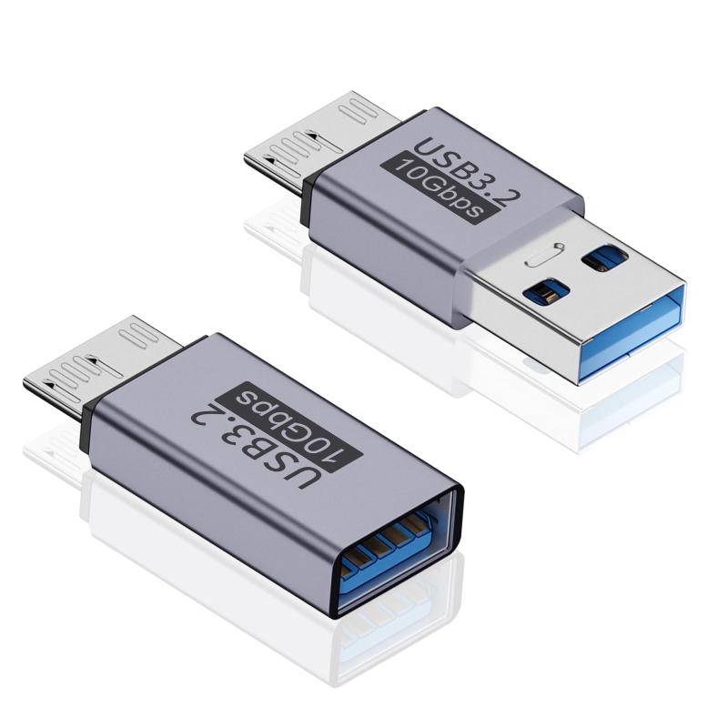 Poyiccot Micro B to USB変換アダプタ【USB-A &amp; Micro B 変換アダプタ 】： 接続されたデバイスのポートが USB3.2 Type Aの場合にのみ、Micro Bコネクタの片側の速度は使用に適用され...