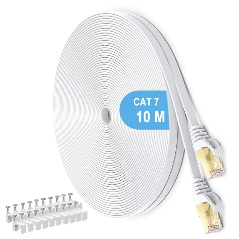 LANケーブル Cat7 カテゴリー7 ウルトラフラットケーブル 高速 STP 爪折れ防止 for PS4 モデム ルータ 10Gbps/600MHz CAT7準拠 イーサネットケーブル RJ45 金メッキコネクタ【高品質】CAT7ネットワ...