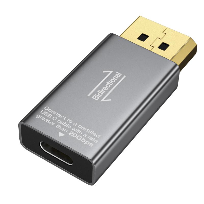 XAOSUN 8K@60Hz USB Type C to Displayport 変換アダプタ Thunderbolt 4/5対応 双方向伝送 DisplayPort 規格 HDR アルミ製 USB C対応 USB タイプC オス DP メ...