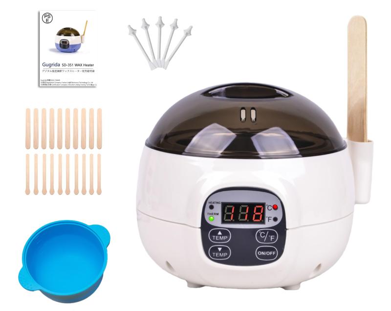電子デジタル温度制御 ブラジリアンワックス 脱毛 Gugrida PRO-WAXバージョンアップ版 ワックスヒーターセット Gugrida日本語説明書が付いています【高品質】