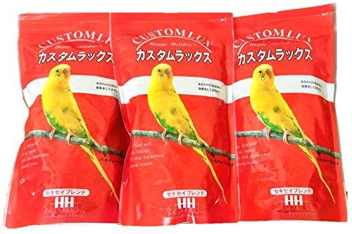 H・H・J (ハッピー・ホリデイ・ジャパン) カスタムラックス セキセイブレンド 鳥用 えさ 0.83L×3個 (まとめ買い)オトクな0.83L（約900g）×3個セット小鳥の専門家が「最高のブレンド」と称した折り紙付きの配合と品質セキセイ...