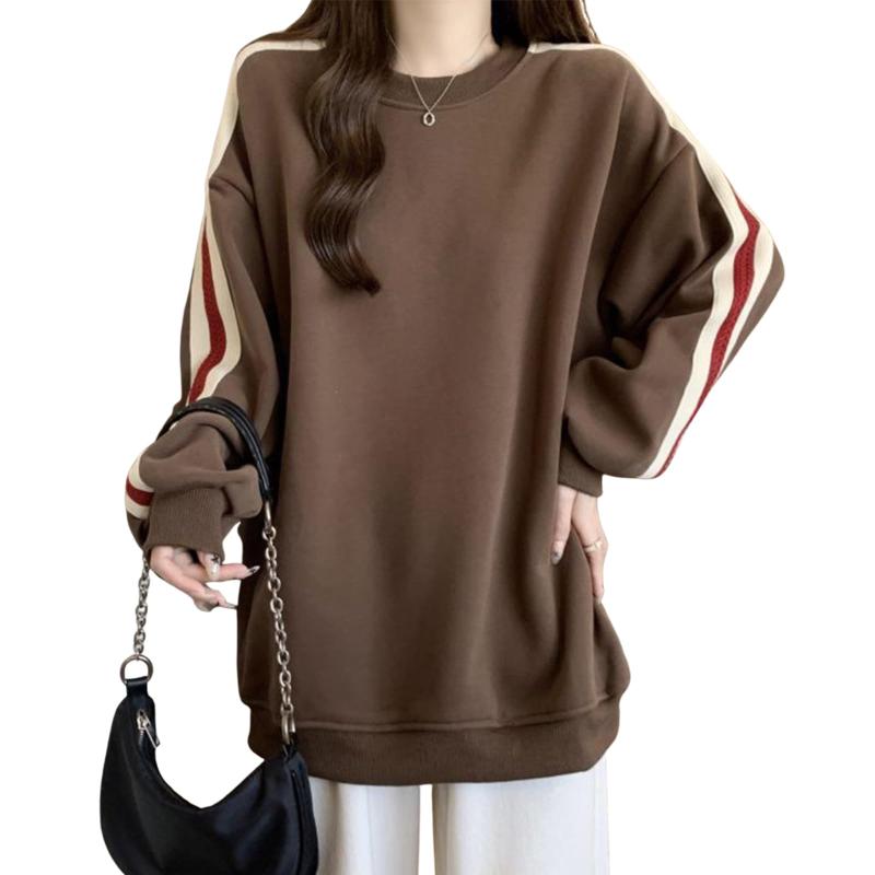 [Shanique] トレーナー レディース スウェット 発熱 保温 裏起毛 秋 冬 プルオーバー ロンt パーカー トップス 冬服 ゆったり 長袖 tシャツ おしゃれ 切り替え 可愛い インナー 部屋着 配色 韓国 「デロン素材」を使用し...