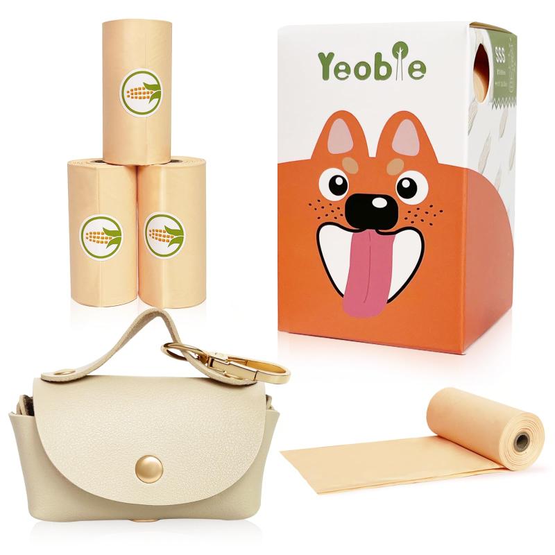 YEOBLE 生分解性 犬用うんち袋 猫うんち袋 植物由来・無香料・環境に優しい エコ袋 犬用うんち袋 オールサイズ 23×33cm｜プラスチック不使用・使い捨てタイプ