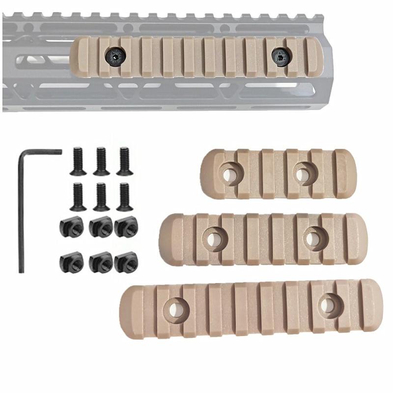 APLUSGEAR 樹脂製 M-LOK対応 ハンドガードに装着可能 20mmレールセクション 4枚セット搭載されているネジは標準的なMLOK仕様で、MLOKスロットに入れやすく、取り付け固定しやすい。樹脂製ですが強度は十分だと感じられます。...