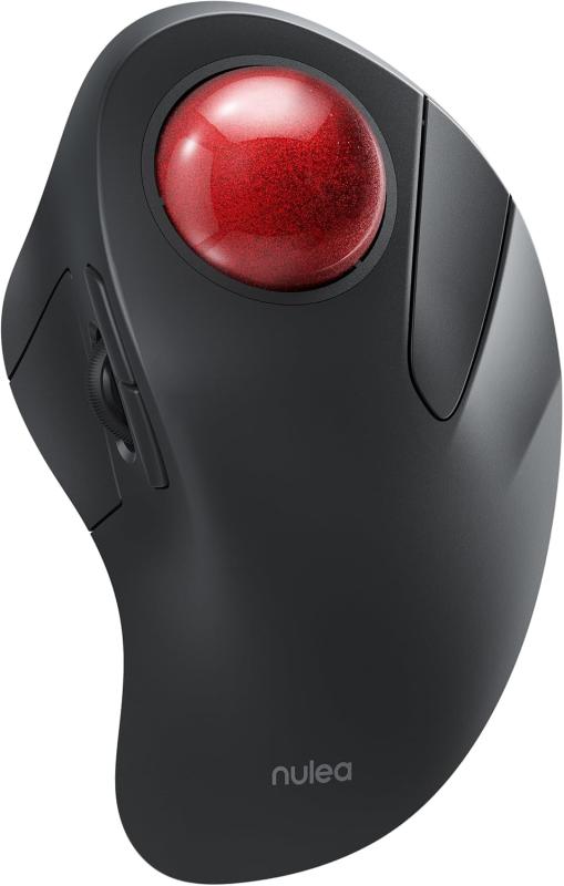 Nulea M505 無線 トラックボールマウス 人差し指操作 エルゴノミクス設計 5段階DPI調整可 充電式 大容量バッテリー 進む/戻るボタン搭載 最大3台接続 精密 スムーズ操作 Bluetooth 2.4GHz両対応 Window【...