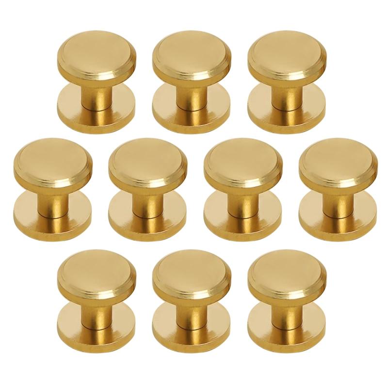 Yetaha シカゴスクリュー 真鍮製 10個入り バッグ ベルト スタッズ 鋲 ネジ式 レザークラフト DIY ハンドメイド パーツ【仕様】サイズ：10×4×6mm、材質：真鍮、セット数：10個【真鍮製】シカゴスクリューは純度の高い真鍮(...