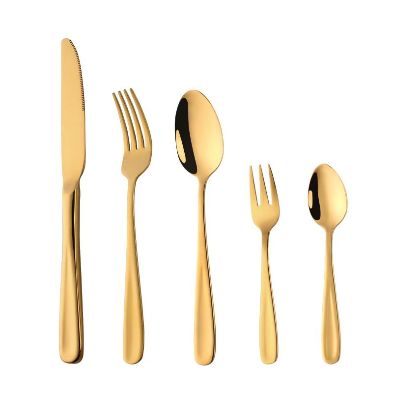 Buyer Star ディナーカトラリーセット スプーン フォーク ナイフ 5点セット シンプル ステンレス 鏡面仕上げ 食洗機対応 一人暮らし 業務用 来客用