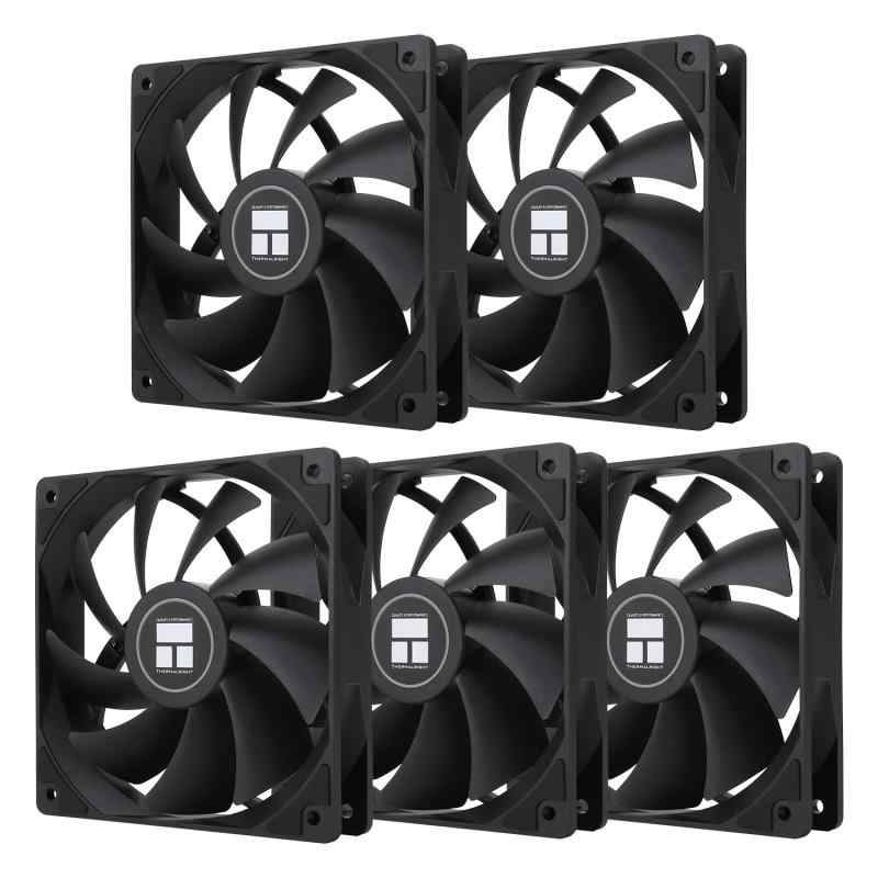 Thermalright TL-C12C X5 CPUファン、ブラック冷却ファン、1550RPM速度のPCファン、120mmコンピューターケースクーラーファン、ケースおよび液体クーラーおよびCPU冷却用PWM制御ファン【高性能クーリングファ...
