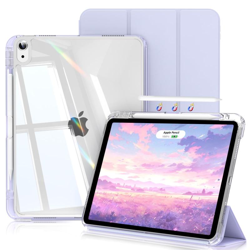 SQBEBS iPad Air 11インチ (M2/M3) ケース 2025/2024 iPad Air 第5世代/第4世代 ケース 分離式 2022/2020 10.9インチ 透明 背面 着脱式 カバー Apple Pencil Pro/...
