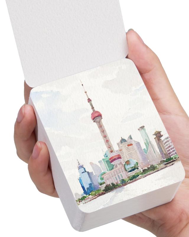 LIGHTWISH ミニ水彩スケッチブック スクエア 約6.5x8.5cm 綿100% コールドプレス 中目 300gsm 60枚 ミニサイズ 旅行用 切り離し可能 スケッチブック超ポータブルポケットスタジオ：アートをどこにでも持ち運べます...