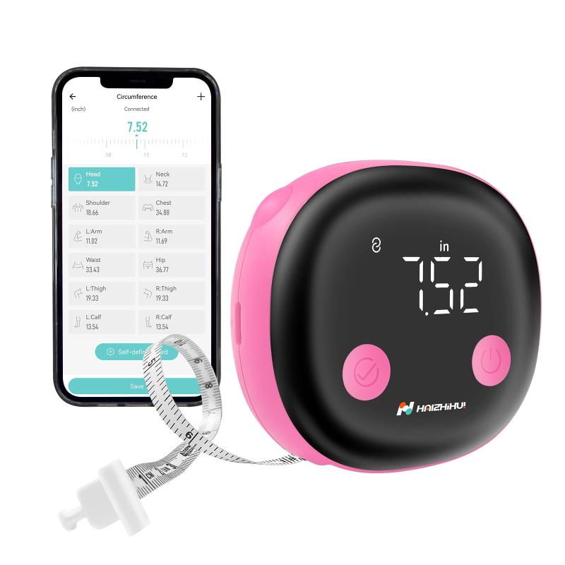 Fitdaysスマートボディテープメジャー｜LEDと自動回収功能が含んでの体脂肪BMIツール｜ウエスト/HIPS/臂囲目指す体作りとダィエット追跡器｜Fitdaysアプリ同期｜ブルートゥース連接できる1年サービスがあります。本社のサービス部...