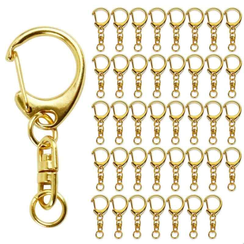 キーホルダー金具 【50個入】ワンタッチキーホルダー 回転カン付き ハンドメイド キーリング アクセサリー DIY 手芸用品 ゴールドキーホルダー金具 【50個入】ワンタッチキーホルダー 回転カン付き ハンドメイド キーリング アクセサリー...