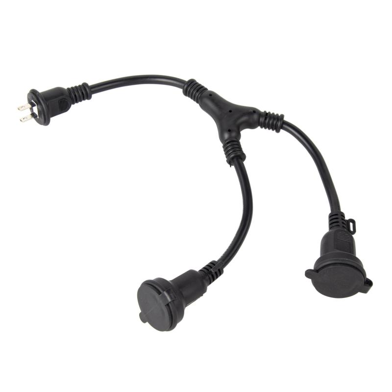 NICOH(ニコー) 防雨型 分配コード 2分配 15A 合計1500Wまで 耐トラッキングカバー付 NCT-DB2WP 屋外防雨型の2分配コード 一つの電源を2分配できるから屋外作業やイルミネーションに最適コード：VCT1.25m平方メー...