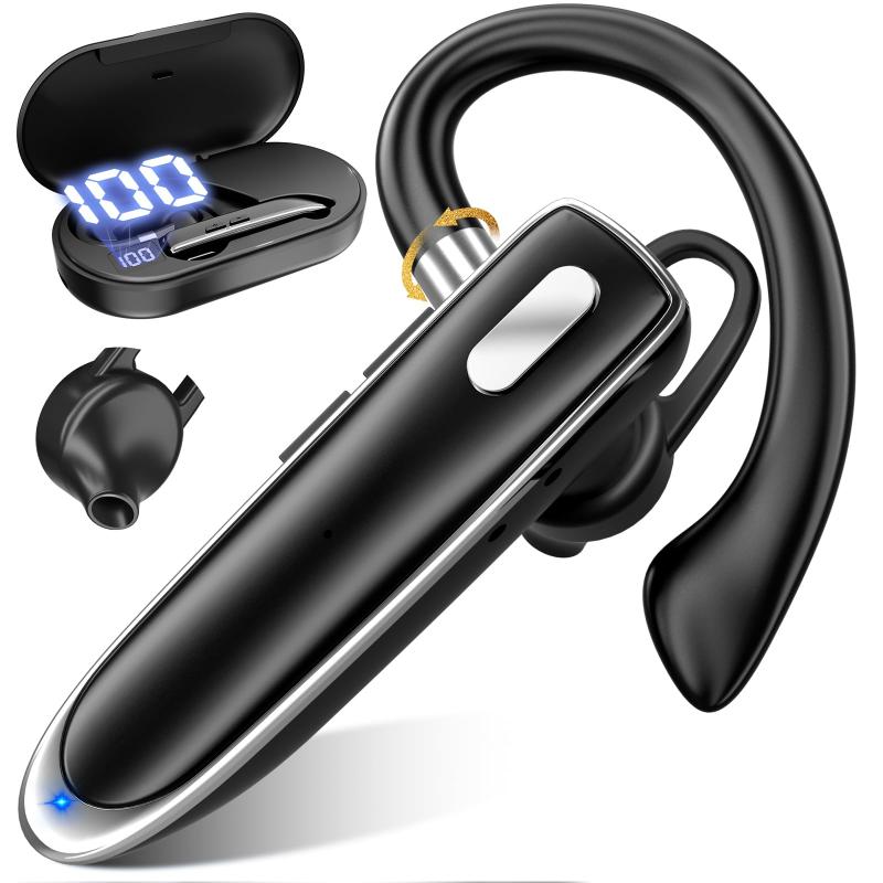 業界革新カナル型 ヘッドセット bluetooth Bluetoothヘッドセット イヤホン 片耳 掛け式 片耳イヤホン bluetooth 最大96時間連続使用 充電ケース付 LEDディスプレイ 左右耳兼用 AAC対応 ハンズフリー...