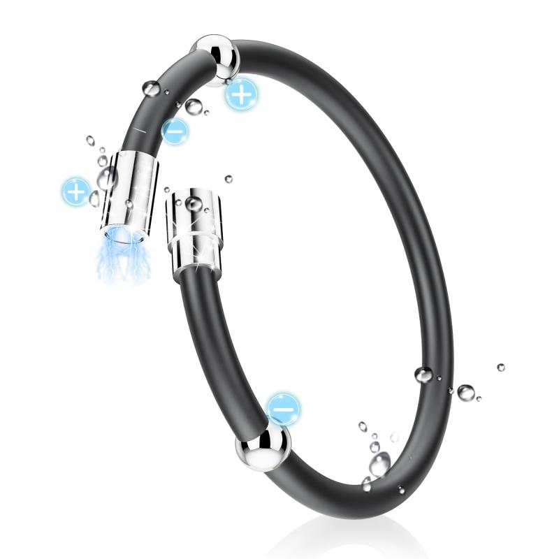 [Sungale] 静電気除去 ブレスレット【2025年アップグレード版】 磁気 スポーツ シリコンブレスレット 防水 静電気防止グッズ 静電気軽減 静電気対策 最強 秋冬乾燥季節対応 19CM Notバングル ブ❤静電気除去：仕事 、通勤...