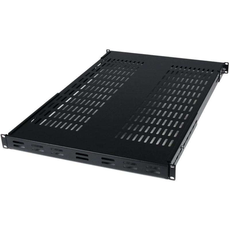 StarTech.com 1U 放熱スリット付きサーバーラック棚板 伸縮式ラック収納棚 耐荷重80kg ADJSHELF19インチラック対応： 放熱スリット付きサーバーラック棚板。標準的な19インチサーバーラックに対応。データ、ネットワーク...