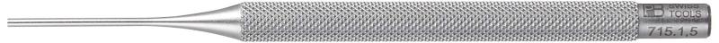 PB SWISS TOOLS 715-1.5 平行ピンポンチ 丸胴全長(mm)：105 先端径(mm)：1.5 幅(mm)：6丸胴タイプ グリップ：滑り止めローレット加工 先端硬度：HRC58° 打撃部硬度：HRC45°～48°クロームバナ...