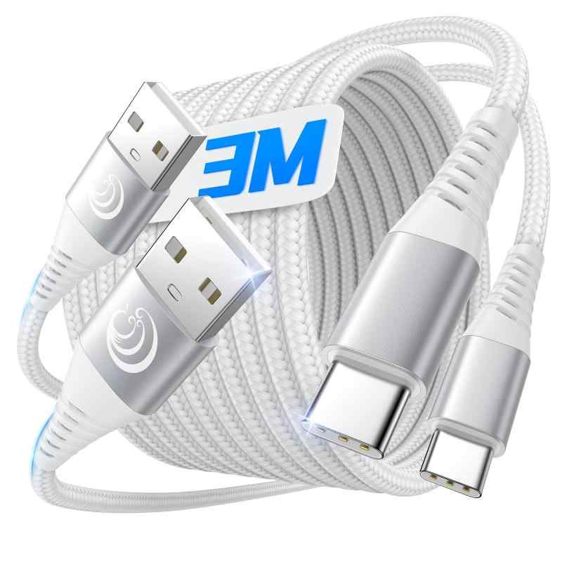Aioneus USB Type C ケーブル【3m + 3m 2本セット】 3A急速充電 QC3.0対応 タイプc ケーブル 充電コード 高耐久 ナイロン編み iPhone 17/16/15/Samsung/Sony Xperia/Pix...