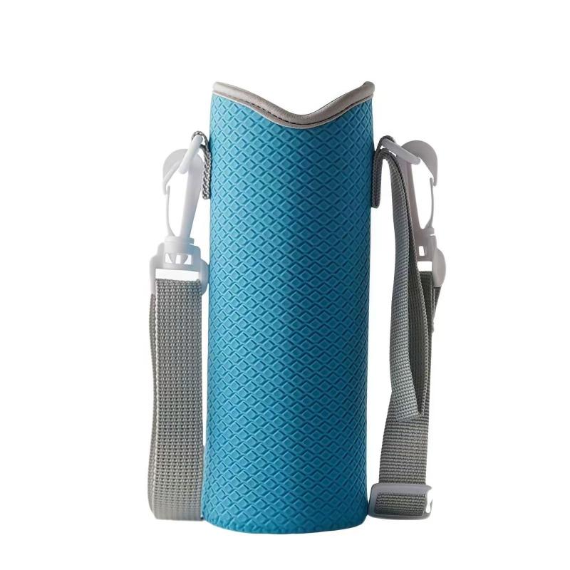 Mirhua 水筒カバー ペットボトルホルダー 水筒かばーショルダー 子供 キッズ おしゃれ 魔法瓶用 550ml 保冷 学校 遠足 手提げ 斜めかけ ストラップ 付き 肩掛け（ブルー）【コンパクトで持ち運びに便利】本体サイズは縦18.5c...