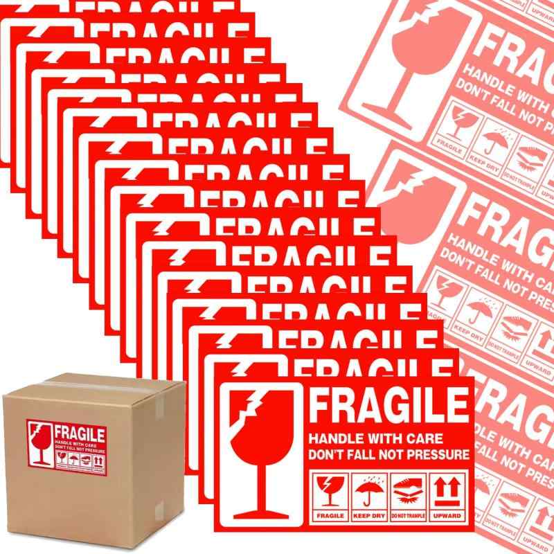 荷札シール 取扱注意シール 13x7cm100枚セット ワレモノシール 壊れ物注意 標識 梱包ラベル 防水 こわれもの注意ステッカー 注意シール ステッカー ラベル こわれもの 取扱注意 梱包ラベル【セット内容】荷札シール100枚セット【荷...
