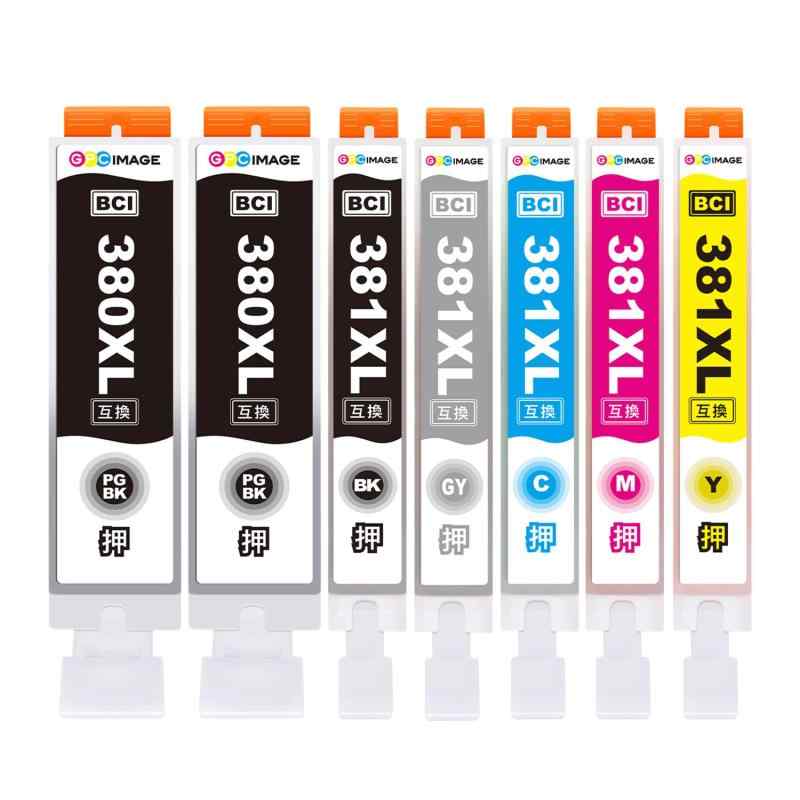 GPC Image BCI-381XL BCI-380XL 互換インクカートリッジ 6色セット+380PGBK 黒1本 合計7本セット 大容量タイプ キャノン(Canon)対応 インクカートリッジ 互換インク TS8130 TS8230 T...