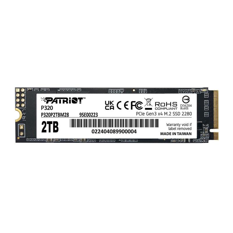 Patriot P320 2TB Internal SSD - NVMe PCIe Gen 3x4 - M.2 2280 - Solid State Drive - P320P2TBM28Capacity: 2TBSequential Re...