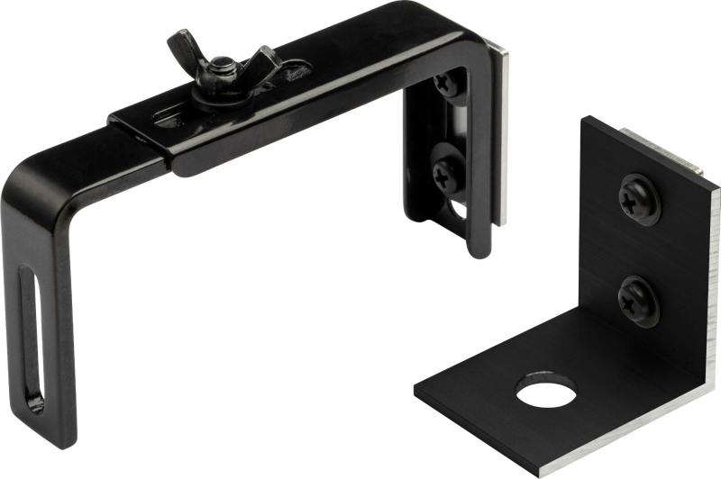 タカショー ラティス用金具 ラティスフェンス柱固定金具 ブロック前固定用 MNO-K4 ブラックサイズ：約幅2.3cm×奥行12cm×高さ6cm重量：約0.25kg材質：スチール、アルミニウム
