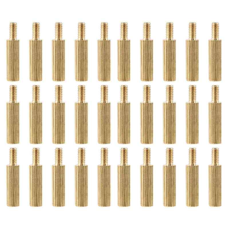 YOKIVE 30個入 M2スタンドオフネジ ブラスナール PCBスタンドオフ マザーボード用 ゴールドトーン メスーオス長さ10mm+4mm多機能-スタンドオフネジは広くコンピューター、コンピューターケース、電路ボード、エレクトロニックプ...