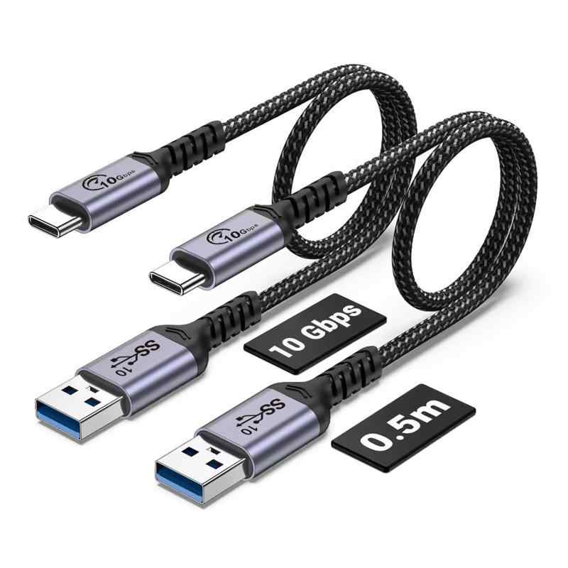 50 cm USB Cデータケーブル10 Gbps 2本、SUMPK USB 3.1ケーブルタイプC 3 A急速充電データ伝送線はサムスンGalaxy S 21 S 10 S 9 Note 20と互換性があり、充電宝【10 Gbpsデータ転...