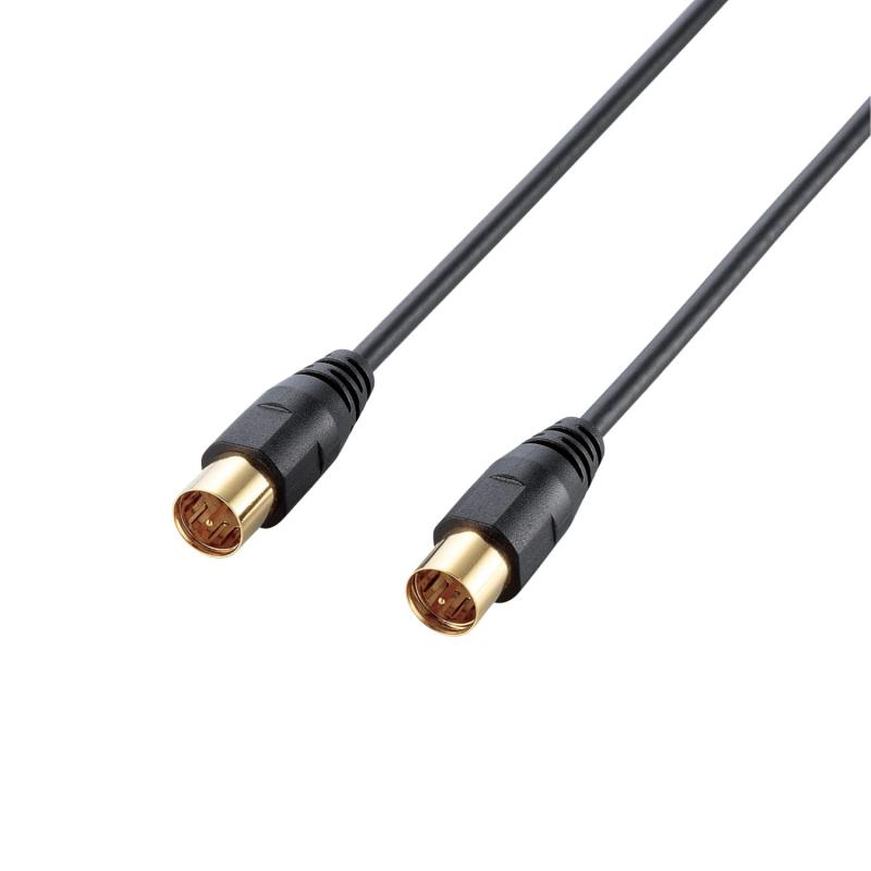 エレコム アンテナケーブル 2.5C スリムタイプ F型端子 差込式ストレート-差込式ストレート型 10m ブラック AV-ATSS100BKアンテナコンセントの出力端子と、TVチューナー内蔵のパソコン、テレビ、ビデオ、BS/CSチューナー...