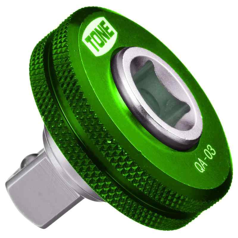 トネ(TONE) クイックアダプター L-QA-03G 差込角9.5mm(3/8") グリーン差込角9.5mm(3/8")グリーン全長:30mm重量:50g