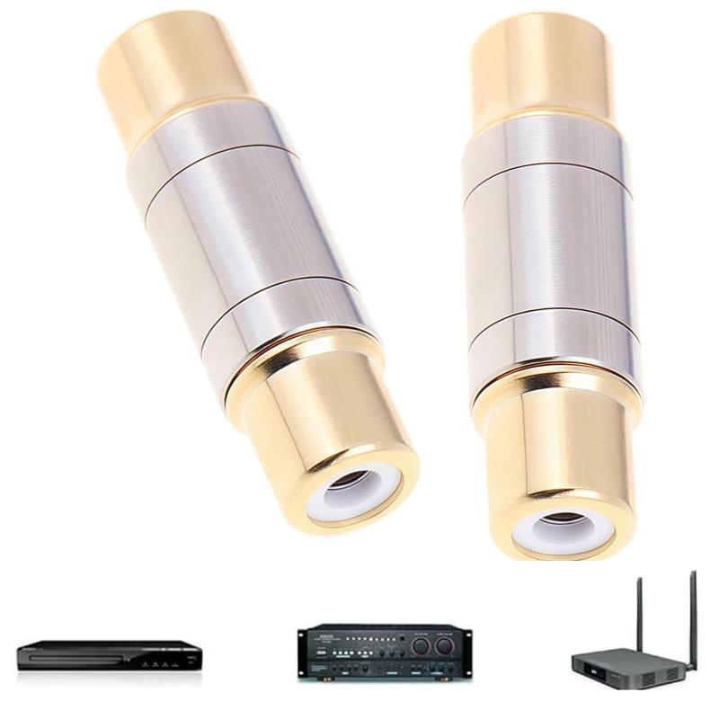 Mirhua RCAメス中継アダプタ rca ケーブル 延長アダプタ 2個セット 延長アダプター マイク/モニター/ディバイダー対応 酸化しにくい 良好な導電性コネクタ 銅メッキ (ゴールデン)RCA コネクタはデバイスの両側に配置可能で、...