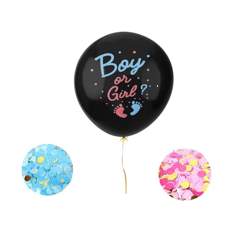 Mirhua 風船 ジェンダーリビール 紙吹雪入り 紙吹雪入り 女の子 男の子 ジェンダーリビール パーティー 発表 性別発表パーティー用品(C型)【セットには】：ジェンダー平等テーマバルーン1個、ピンク、ブルーの紙くず各1袋。【赤ちゃんの...