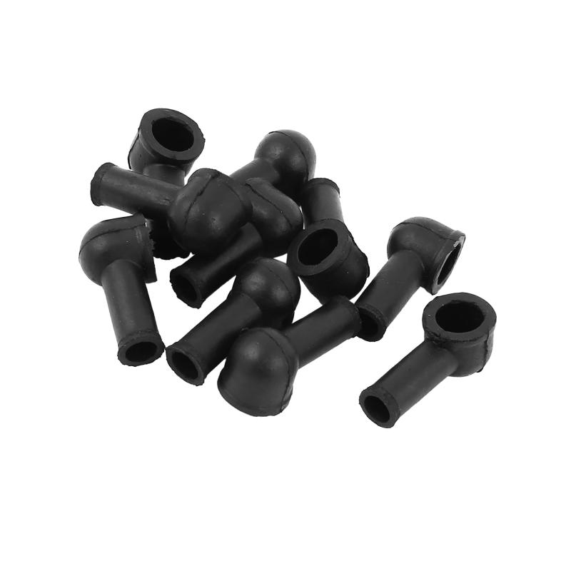 ACROPIX 端子絶縁保護カバー ブーツスリーブ 角度付き 12x8mm ブラック 10個10個 ゴム端子絶縁カバーターミナルエンド（キャップの内径）：12mm; ケーブルエントリー (スリーブの内径):8mm機能 - アングル型端子の絶...