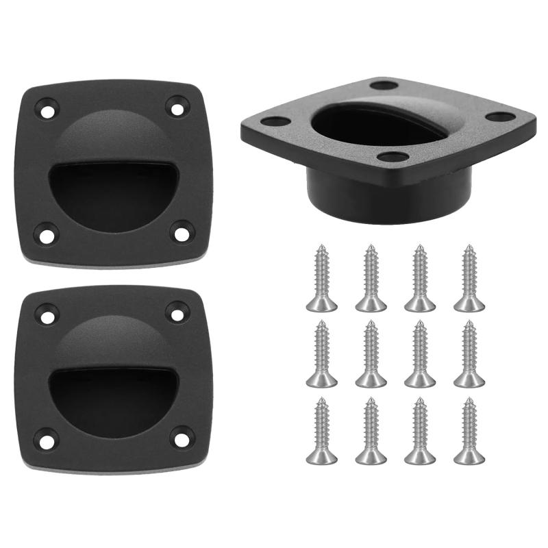 ボートハッチドアハンドル 3点セット 引き戸キャビネットプル マリンナイロンハンドル ヨットアクセサリー キャラバン フラッシュマウントプルハンドル製品仕様：ボートハッチドアハンドル3個とお揃いのスクリューのセット。製品のサイズは5.9*5...