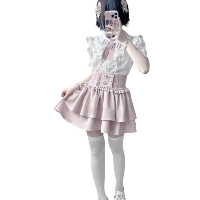 [EDREES] スカート レディース ミニスカート フレア ハイウェスト プリーツスカート ミニ Aライン ハイウェスト 地雷系 量産型 ショートスカート おしゃれ ボトムス 細見え 美脚 ガールズ 病みスタイルは独特：地雷系のスタイルに...