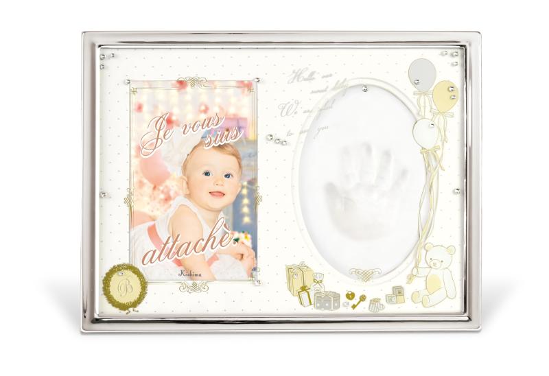 キシマ Kishima ポルテ ベビーフレーム シルバー KP-31128 0ヶ月~12ヶ月 手型 足型粘土で残そう 手型&amp;足型[本体サイズ] 28×21×1.5cm[製造国] 中華人民共和国[素材] ガラス、スチール、クリスタルラ...