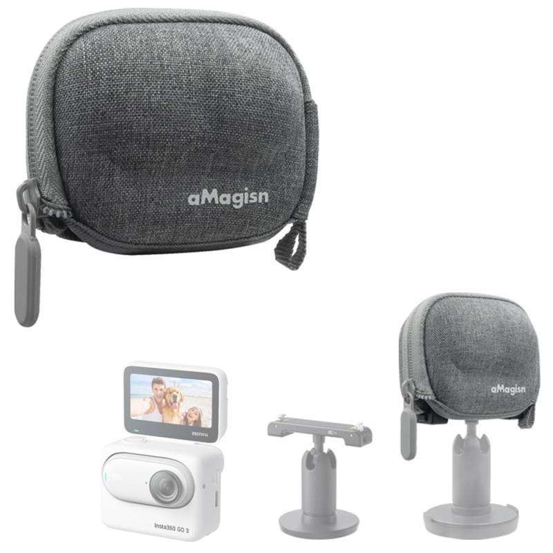 Insta360 GO 3S ケース Insta360 GO 3S GO 3 対応 ミニ収納ケース 本体保護ケース セミーオープン 収納バッグ 自撮り棒/三脚装着可能 耐衝撃 Insta360 go3S go3アクセサリー用📷...