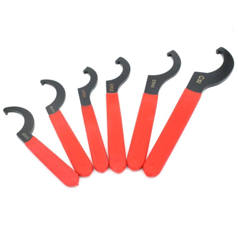 winova フックレンチ 6本セット 車高調整用 Cスパナ 耐久鋼製 ピンスパナ 多用途レンチセット[品質45#鋼採用] 耐久性と耐摩耗性に優れた鋼材を使用し、長期間の使用に対応[6サイズセット] C32/APU13/APU16/ER25...