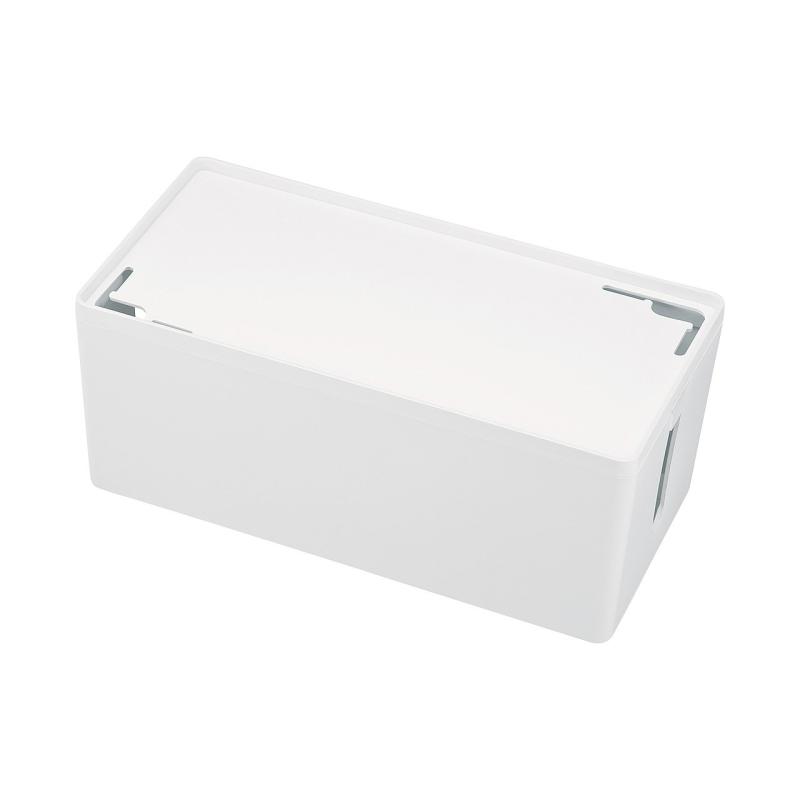 サンワサプライ ケーブル&amp;タップ収納ボックス Mサイズ ホワイト CB-BOXP2WN2電源タップやケーブルをキレイに収納できるボックスです。ボックス上部はラバー塗装仕様なので、スマートフォンなどがキズつくことなく安心して置くことが...
