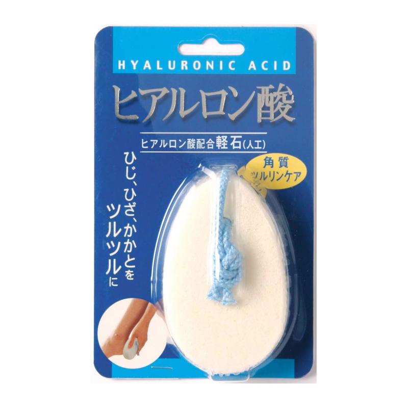 オーエ ヒアルロン酸配合軽石メーカー型番:No.61890素材・材質:本体=硬質ウレタン(ヒアルロン酸配合) ヒモ=アクリル商品サイズ:約5×9cm製品仕様:ひも付