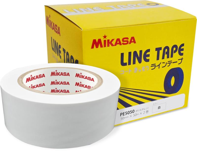 ミカサ(MIKASA) ラインテープ 白 ポリエチレン (伸びないタイプ) 幅50mm×50m×2巻入 AC-LTPE5050-Wポリエチレン（伸びないタイプ） ラインテープカラー：ホワイト、材質：ポリエチレン、サイズ：幅50mm×50m×...